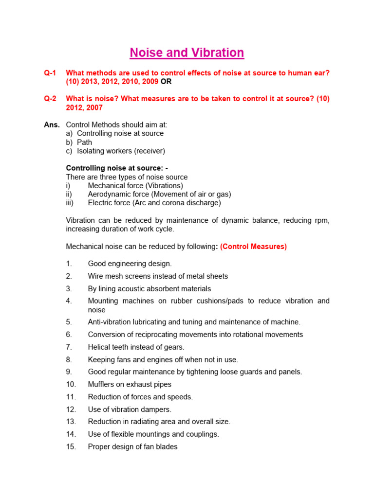 Noise and Vibration | PDF | Noise | Hearing