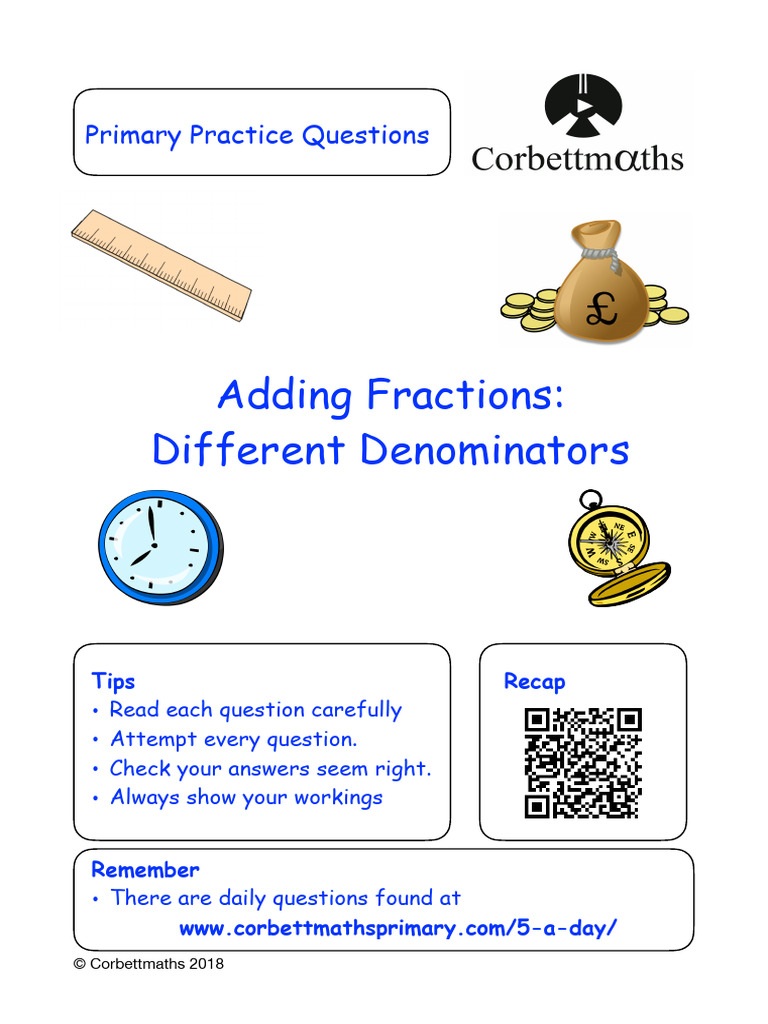 adding-fractions-different-denominators-pdf | PDF | Elementary ...