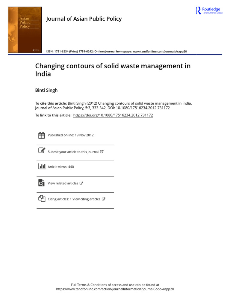 Solid Waste Management in Urban India | PDF | Governance | Non ...