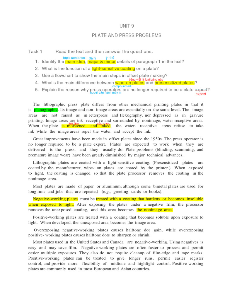 UNIT 9-12 Printing | PDF | Bookbinding | Books