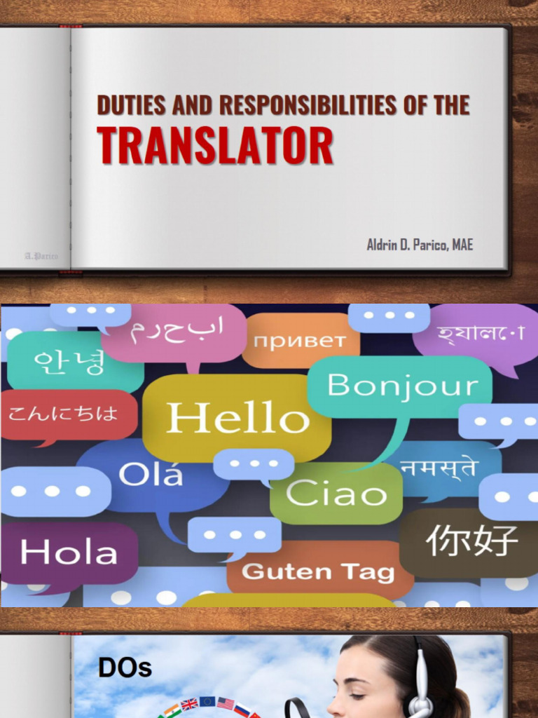 Duties and Responsibilities of A Translator | PDF