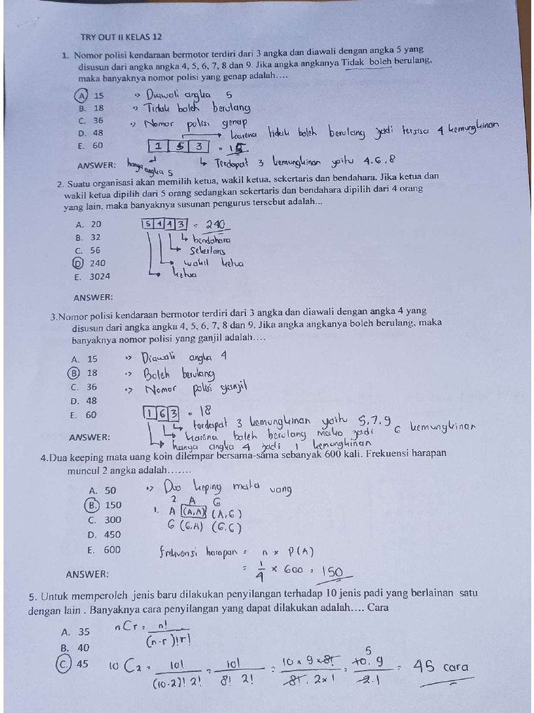 Matematika Tryout 2 Pdf