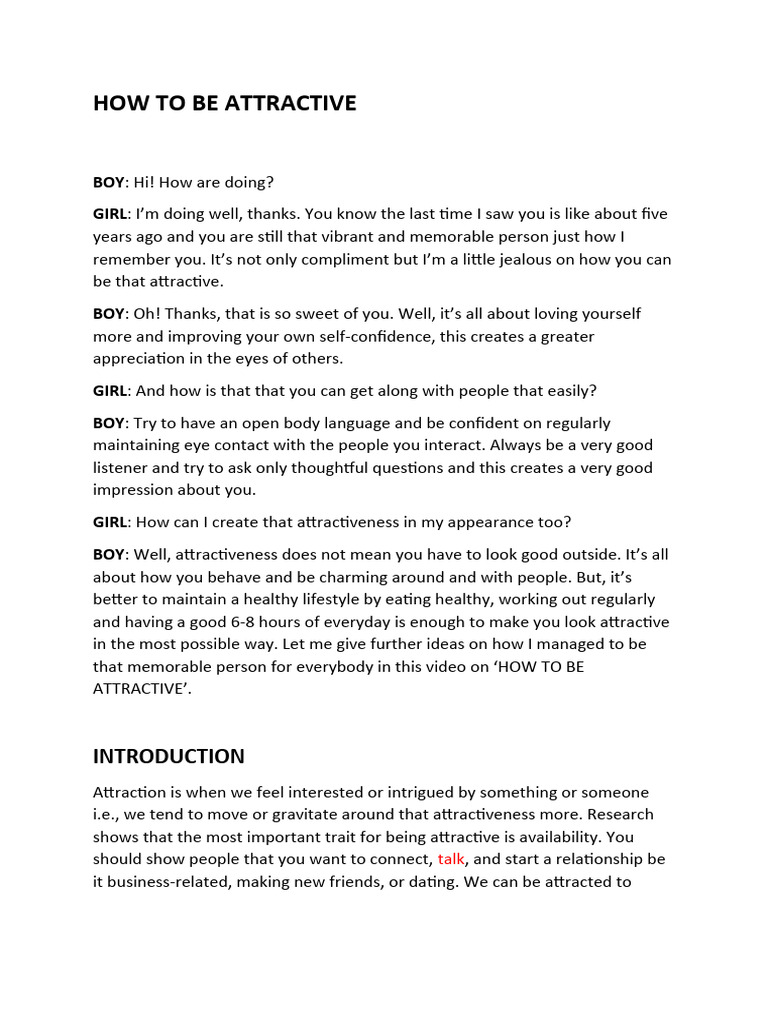 How To Be Attractive | PDF | Humour | Behavioural Sciences