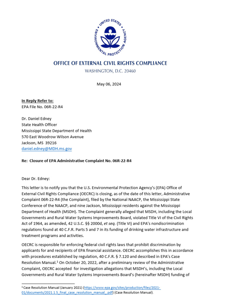 MSDH Final Determination Epa File No. 06r 22 r4 | PDF | United States ...