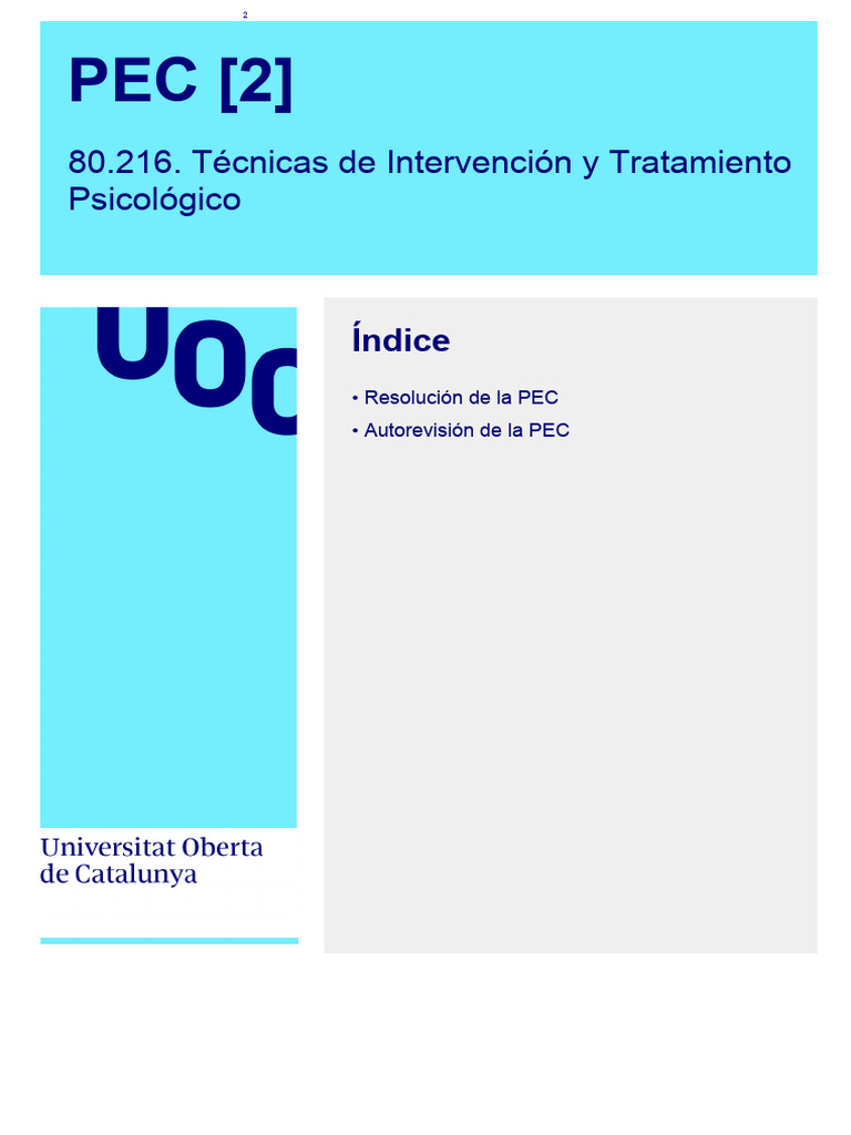 PEC2 | PDF | Pensamiento | Ansiedad