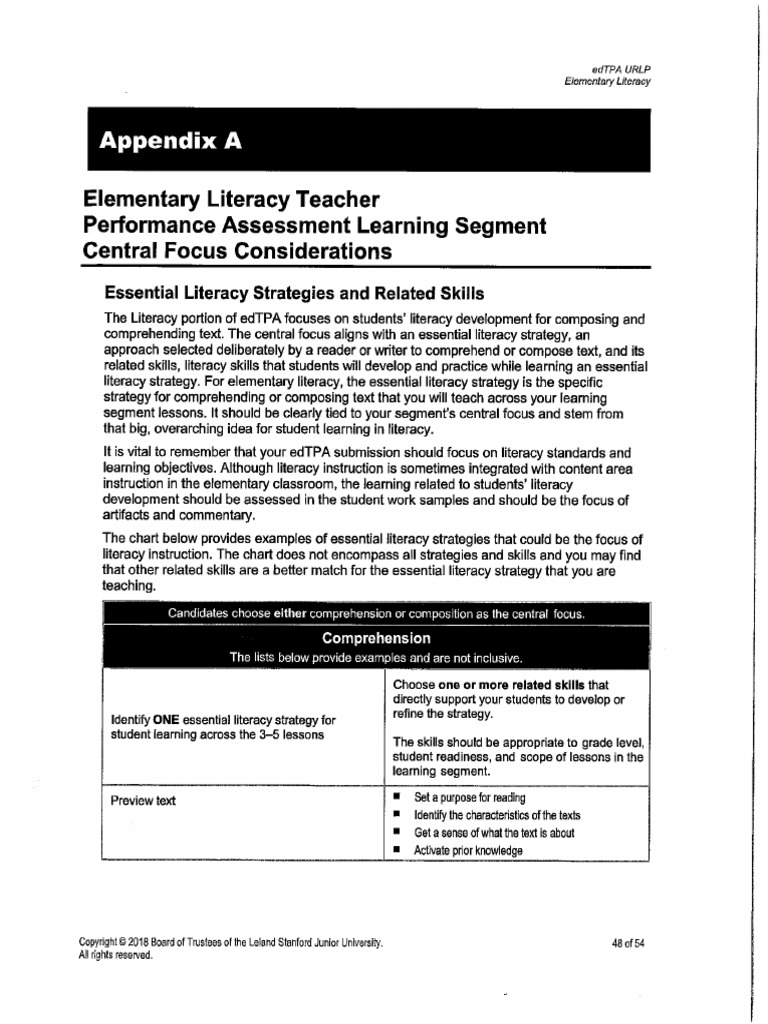 Essential Literacy Strategies and Related Skills | PDF