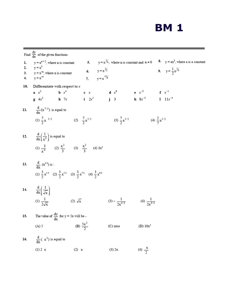 Differentiation Assignment | Download Free PDF | Classical Mechanics | Mathematics