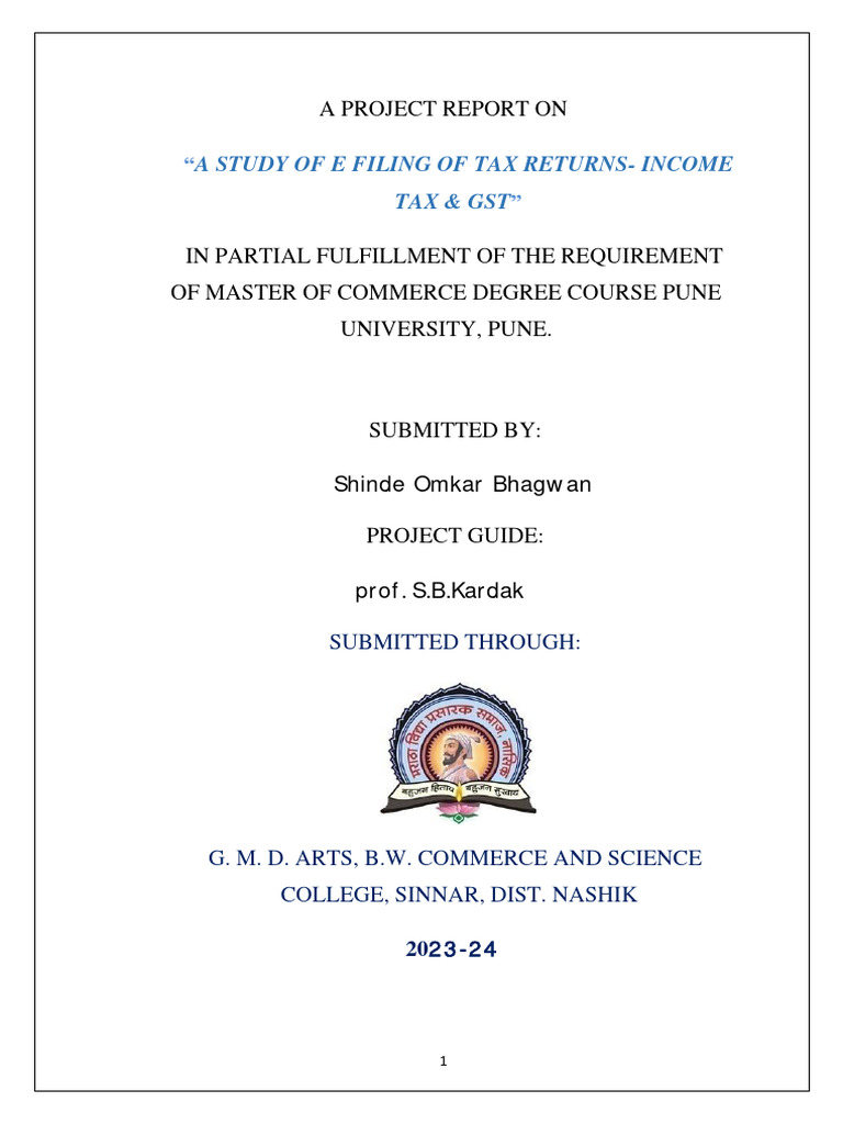 E-Filing of Income Tax and GST-1 | PDF | Methodology | Internal Revenue ...