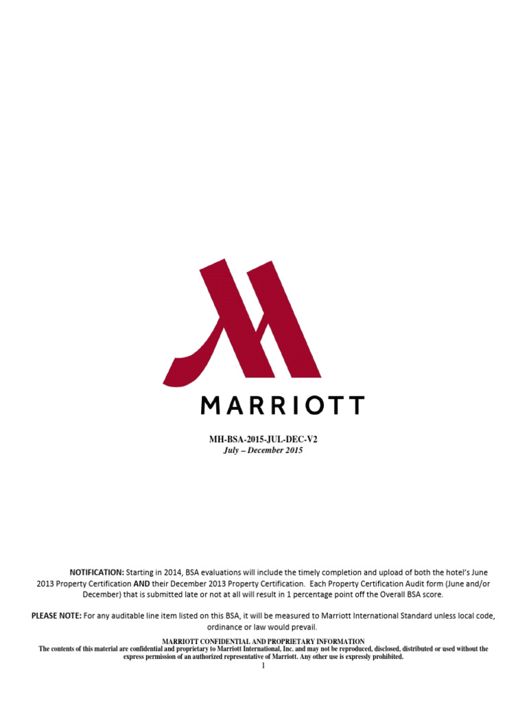 Marioot Brand Standard Audit - PDF 1 | PDF | Marriott International