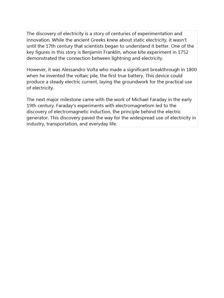 History of Electricity Discoveries | PDF