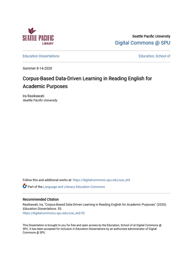 Corpus-Based Data-Driven Learning in Reading English For Academic | PDF | Second Language ...