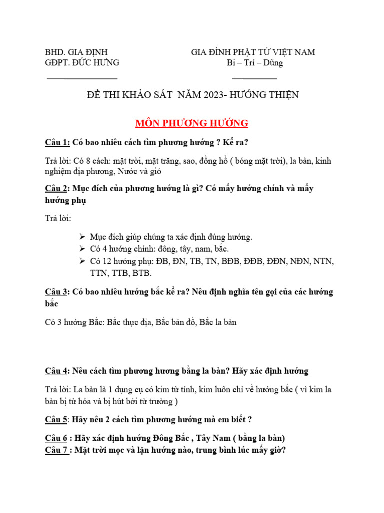 De Thi Chuyen Mon - Huong Thien | PDF