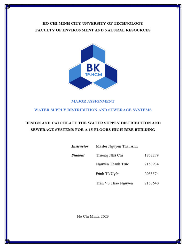 231 MLCTN-BTL Chi Truc Uyen Nguyen | PDF | Sewage | Water Supply Network