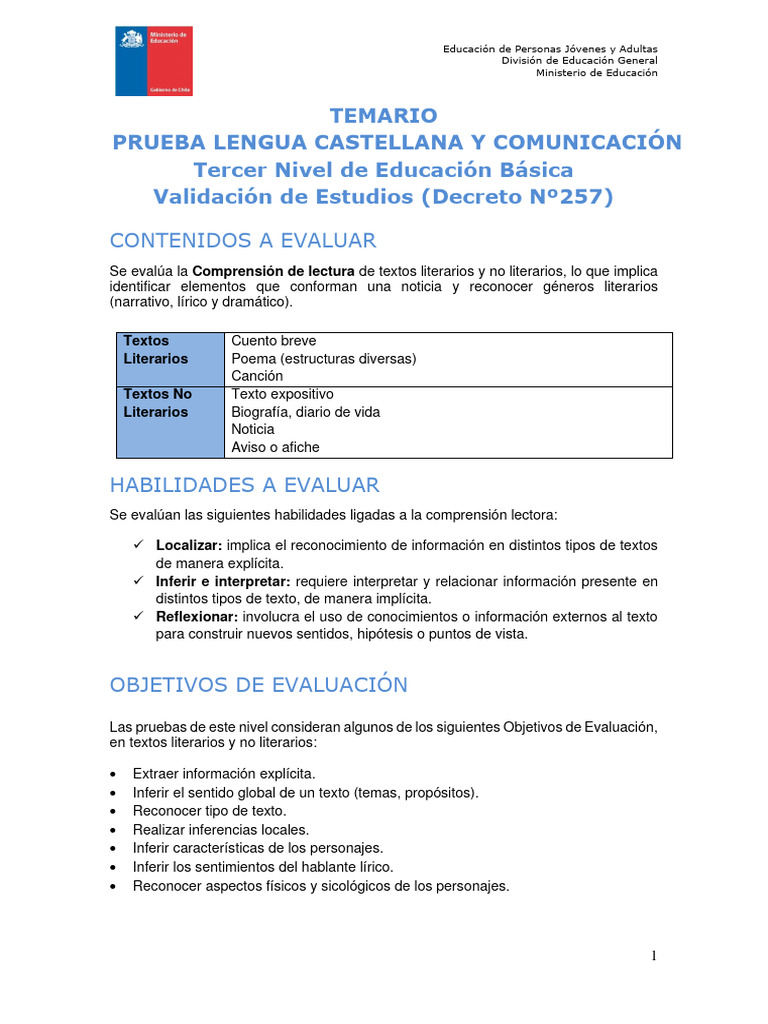 3°nivel Basico - Temarios-Preguntas Ejemplos-Sitios de Ayuda | PDF | Números | Química