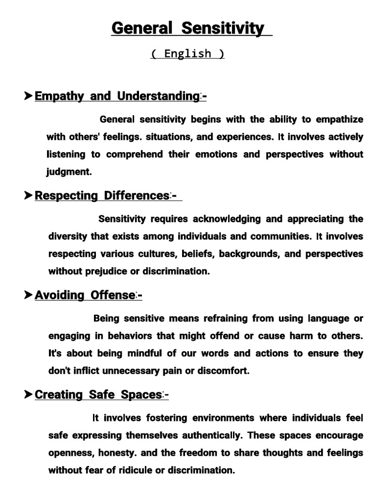 General Sensitivity | PDF