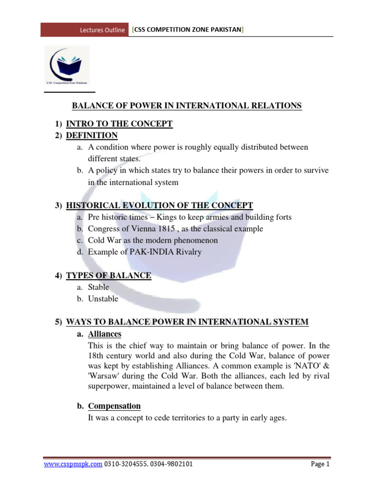 Balance of Power | PDF | Cold War | Nuclear Disarmament