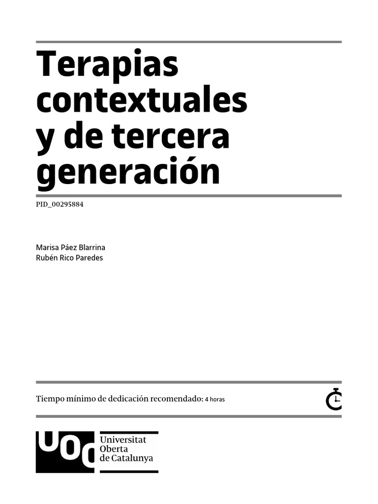 Terapias Contextuales y de Tercera Generación: Marisa Páez Blarrina ...