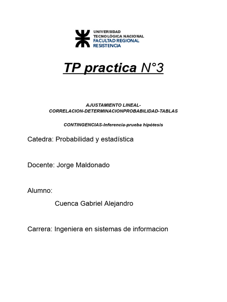 TP Practica Ajustamiento Lineal | Descargar gratis PDF | Matemáticas Aplicadas