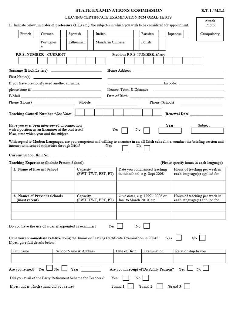 Modern Languages Application Form 2024 | PDF | Academic Degree