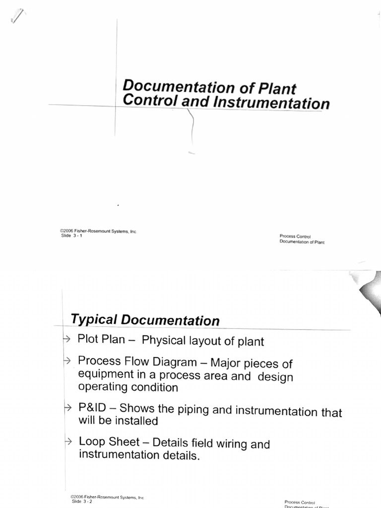 Documentation of Process Control and Instrumentation | PDF