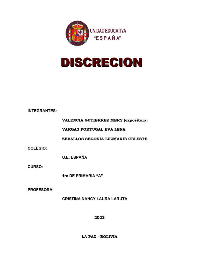 La Discreción en la Convivencia Escolar | PDF | Relaciones personales ...