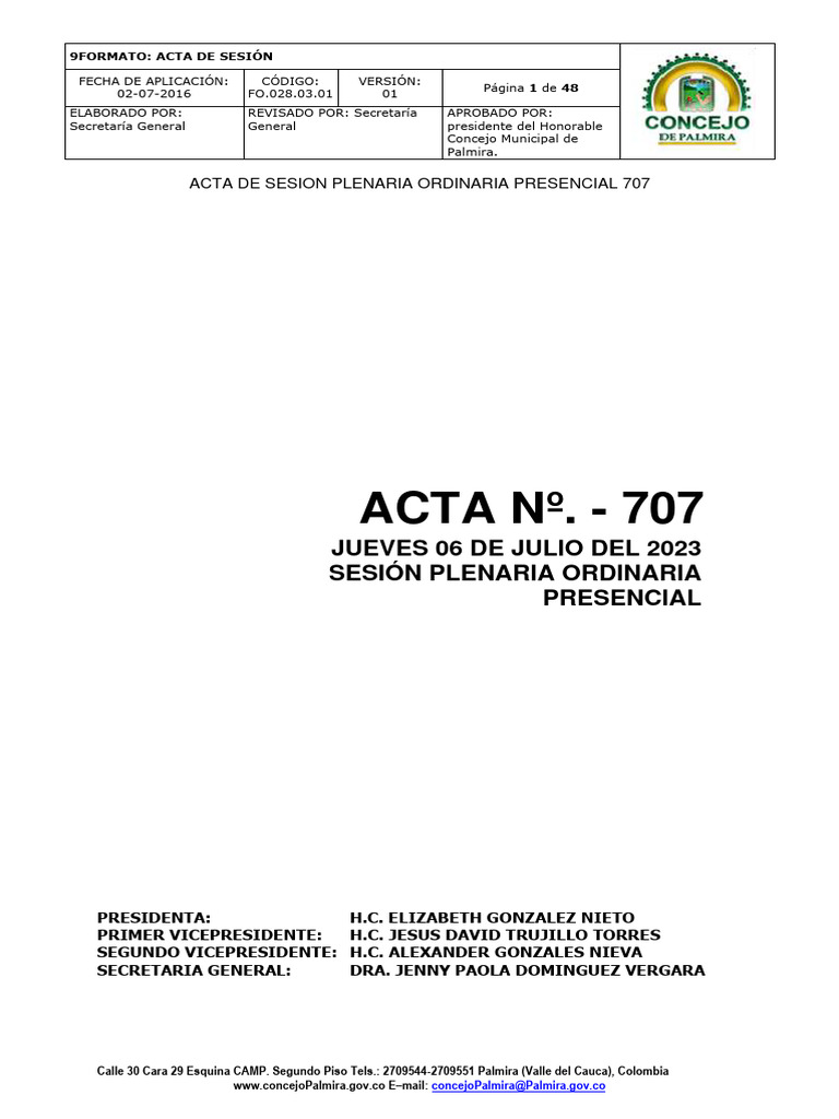 Acta1 - 707-Jul.06.23 | PDF | Trabajo Social | Violencia doméstica