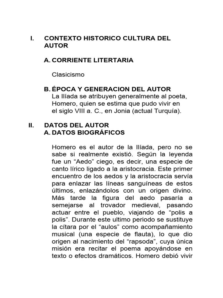 Trabajo de La Iliada | PDF | Héctor | Aquiles