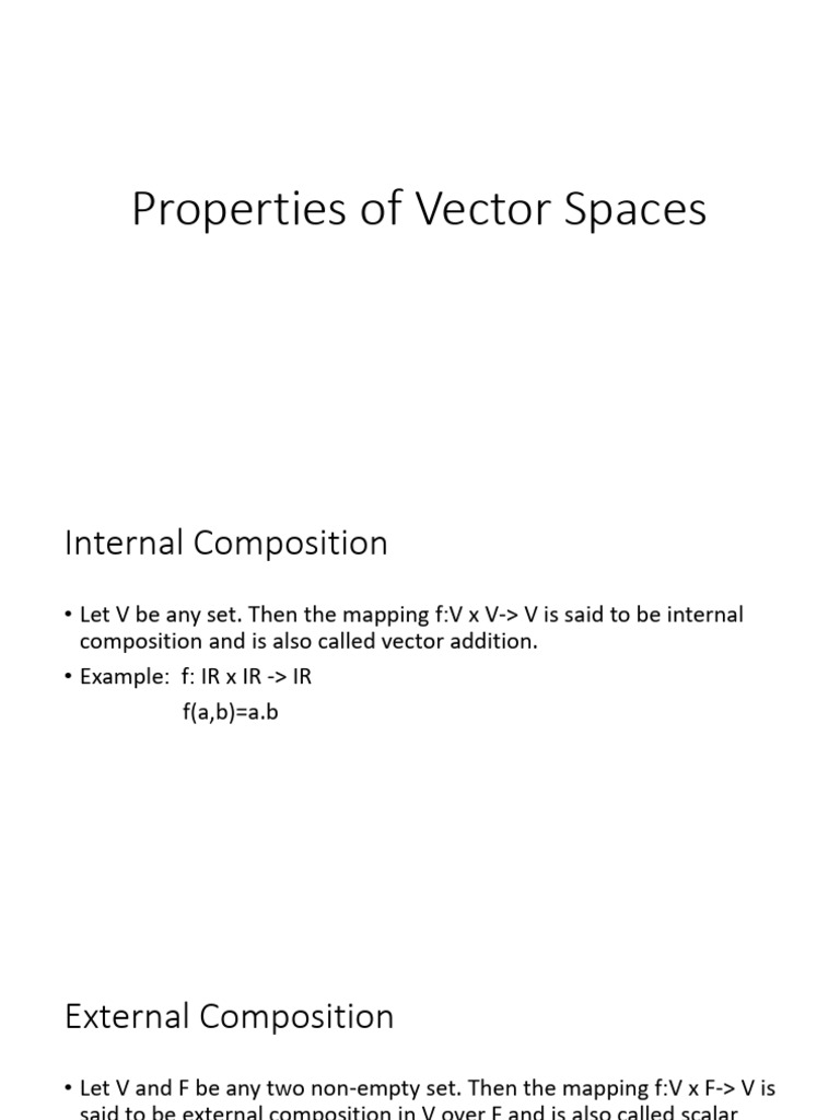 Properties of Vector Spaces | PDF