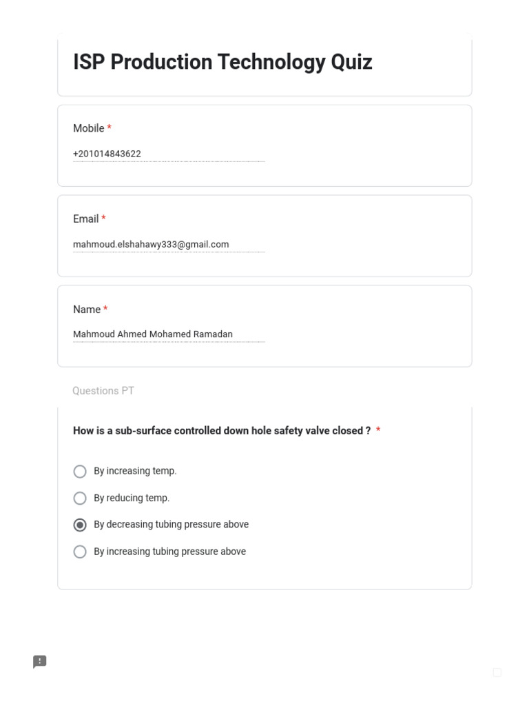 ISP Production Technology Quiz | PDF | Chemical Engineering | Applied ...