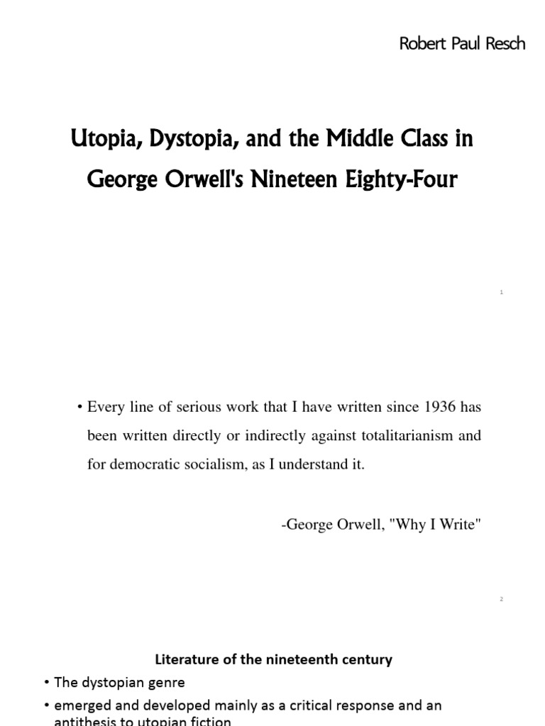 Utopia, Dystopia, and The Middle Class | PDF | Dystopia | Utopia
