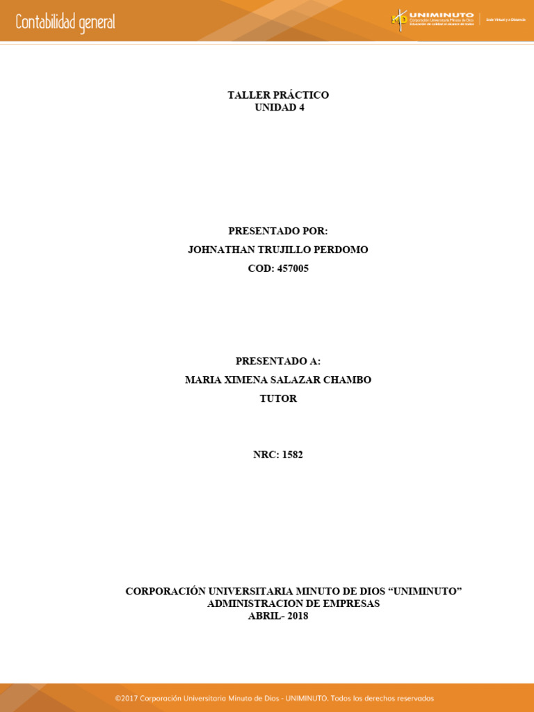 Taller Practico Contabilidad | PDF | Contabilidad | Gobierno corporativo