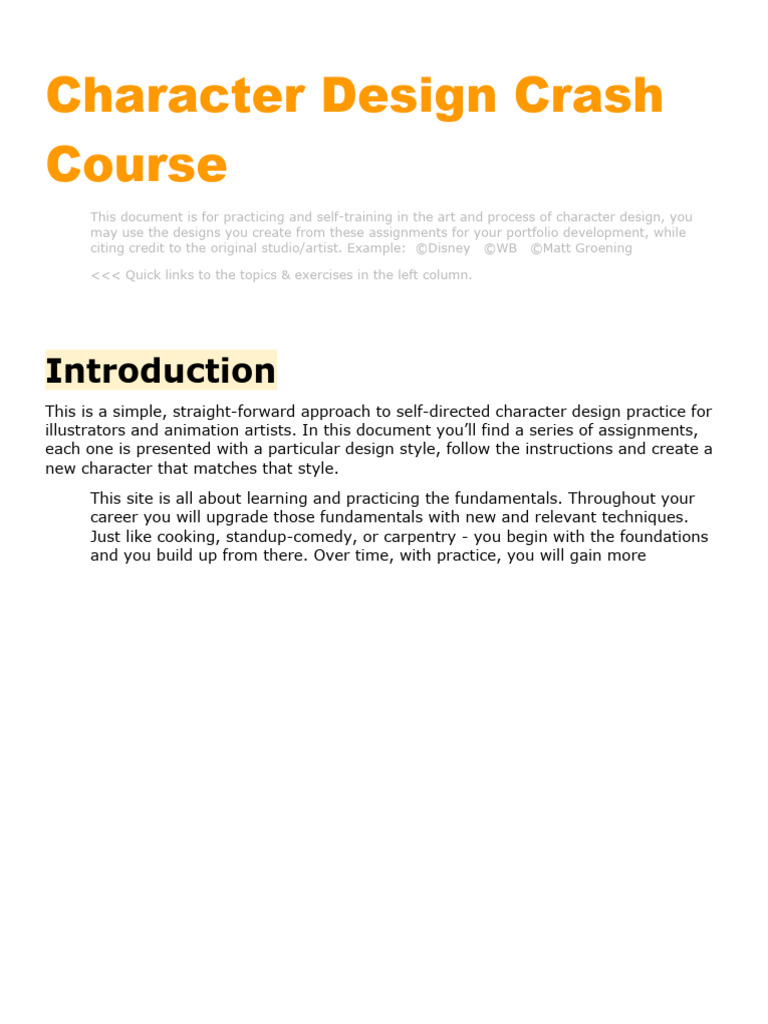 Character Design Crash Course | PDF | Games & Activities