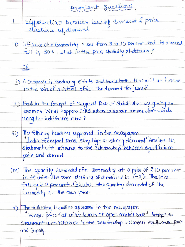 Economics Questions | PDF | Demand | Economies