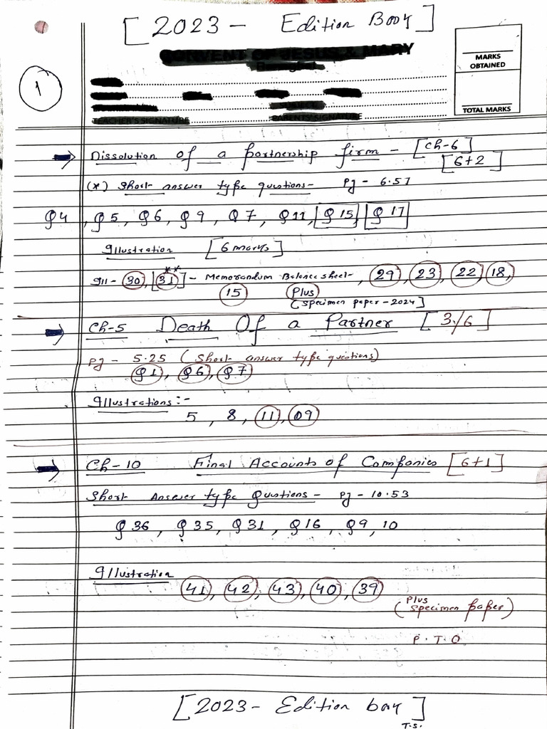 Accounts....Practice Before Board Exam.2023-24(Self Study) | PDF