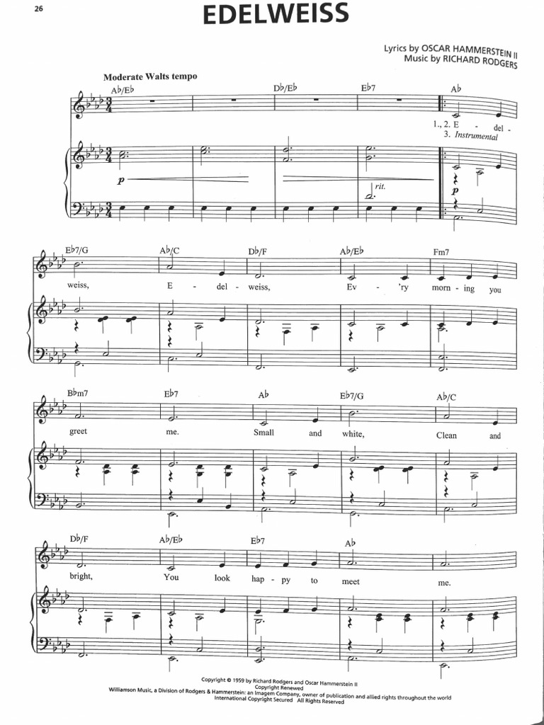 Edelweiss the sound of music | PDF