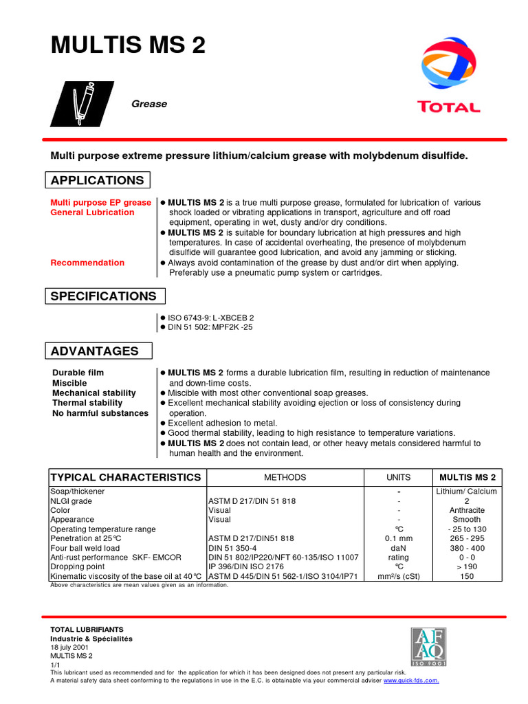 Multis Ms 2 | PDF | Lubricant | Materials