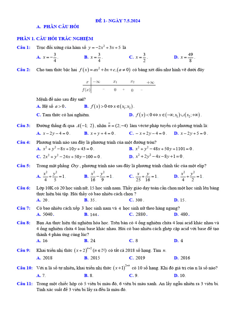 SÁNG TÁC ĐỀ CK2 TOÁN 10 KNTT | PDF
