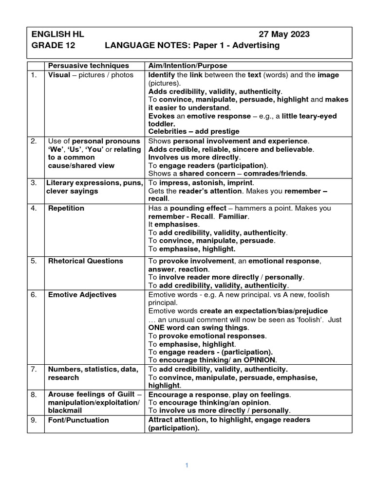 Grade 12 Advertisement Analysis Guide | PDF | Advertising | Credibility