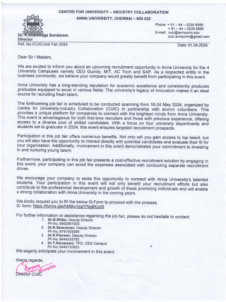 Invite Letter-Job Fair-May 2024 | PDF