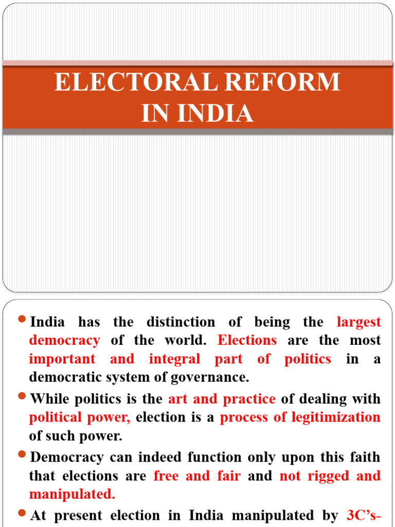 Electoral Reform | PDF | Voting | Elections