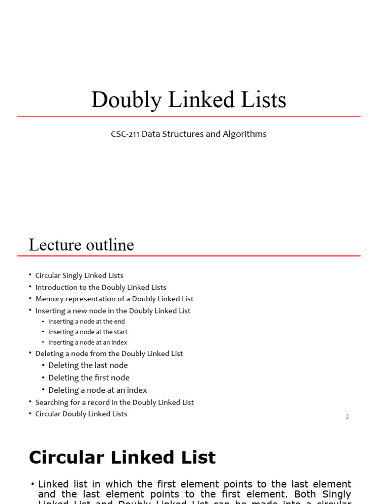 Week 4 Doubly Linked Lists | PDF | Data | Computer Programming