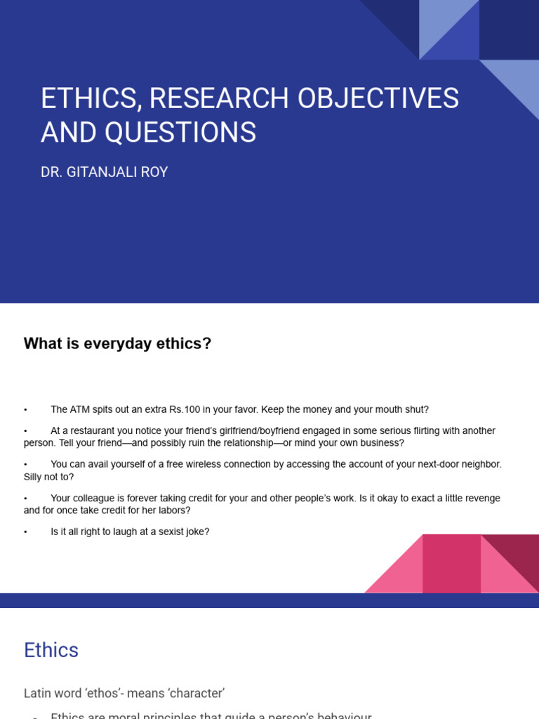 Ethics, Research Objectives, and Questions | PDF | Employment | Social ...