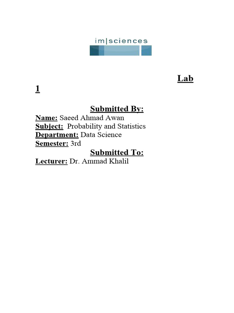 Lab 1 Saeed | PDF | Computer Programming | Statistics