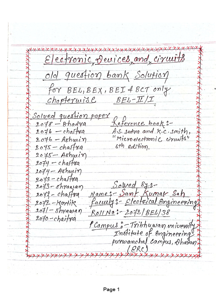 Electronic Device and Circuit:some Imp Questions and Notes | PDF ...