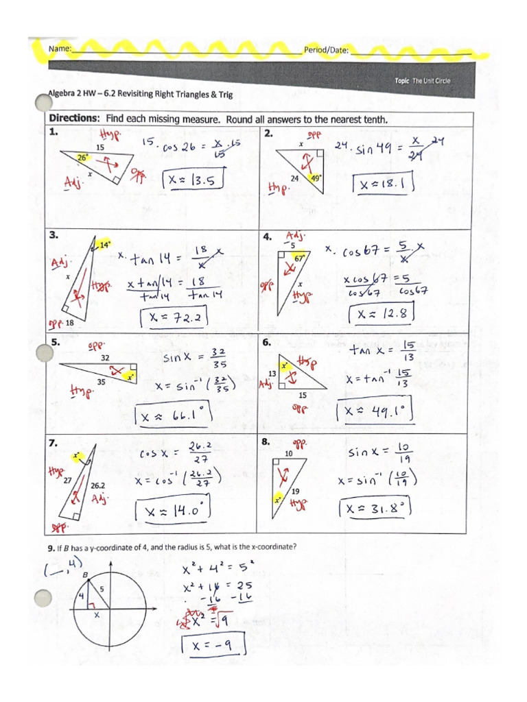 Alg 2 - 6.2 HW WORKED OUT SOLUTIONS | PDF