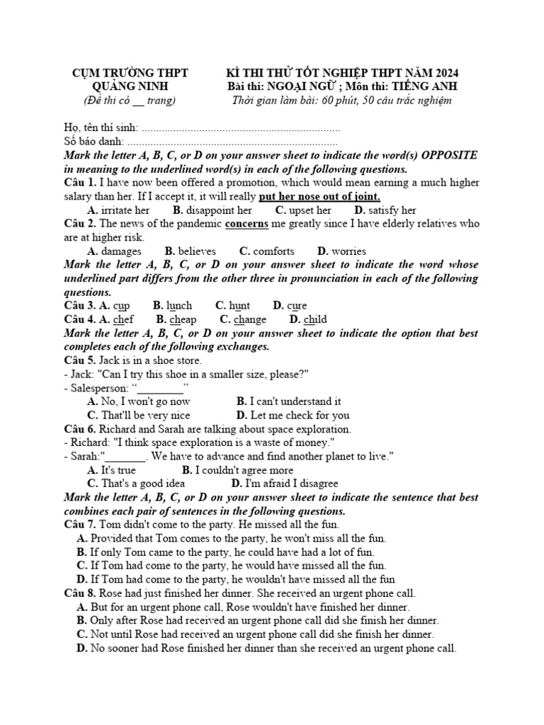 C M Trư NG THPT Qu NG Ninh | PDF | Cyberbullying | Bullying