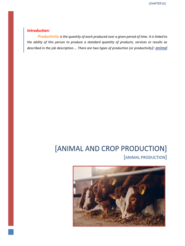 (Animal and Crop Production) : Productivity | PDF | Livestock | Agriculture