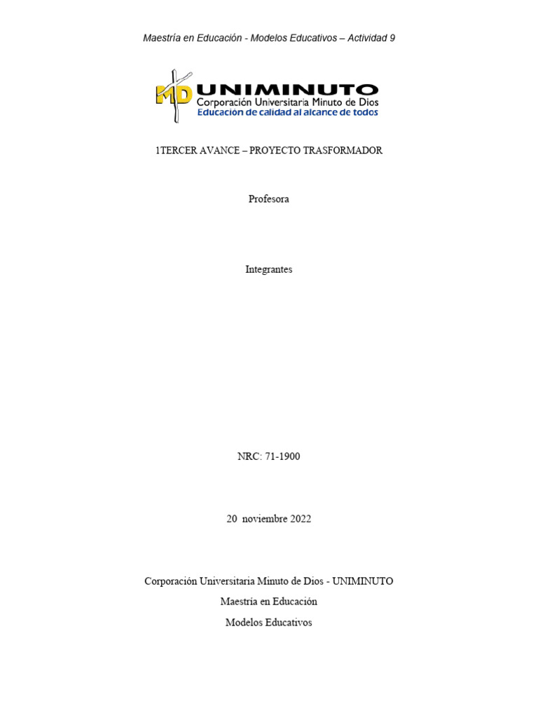 Proyecto Transformador, Teorías Contemporáneas | PDF | Aprendizaje | Inclusión (Educación)