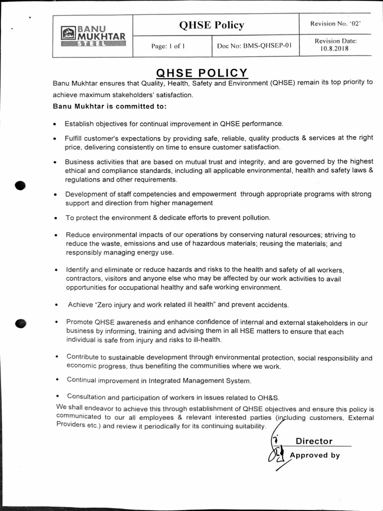 QHSE Policy | PDF