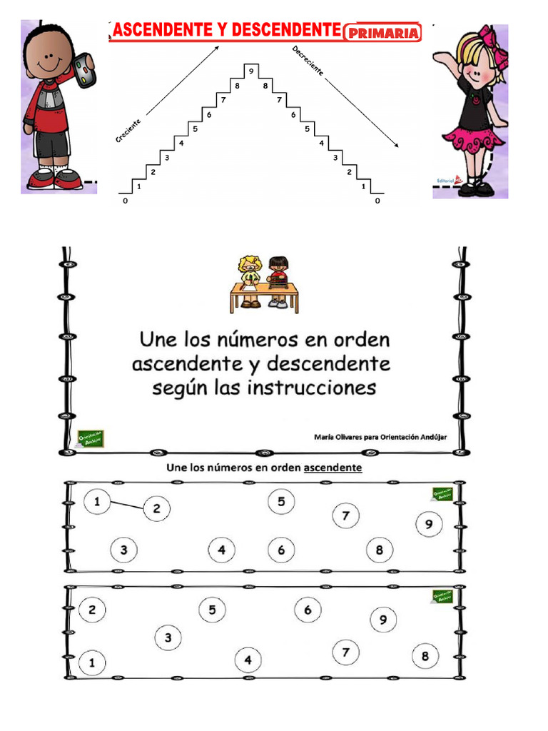 Actividad Ascendente y Descendente Sesion Matematica | PDF